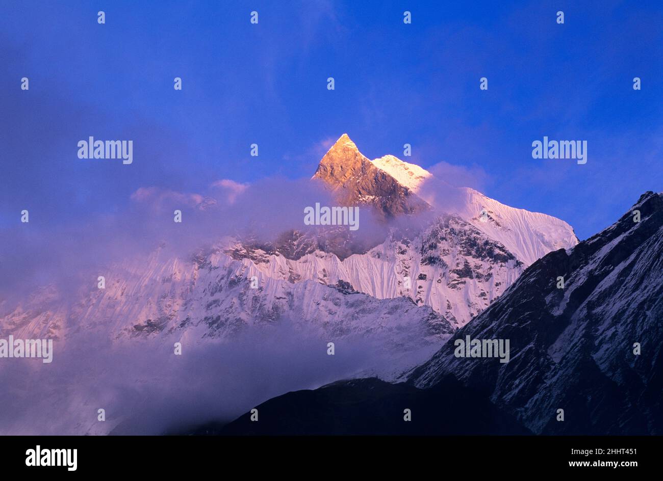 View of Machhapuchhare from Machhapuchhare Base Camp, Annapurna region ...