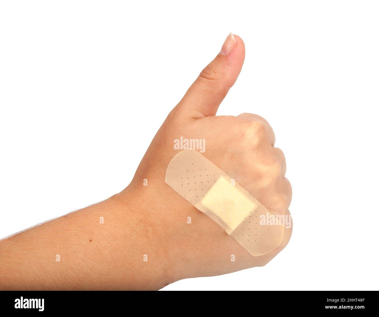 medical plaster or patch on hand isolated on the white Stock Photo - Alamy