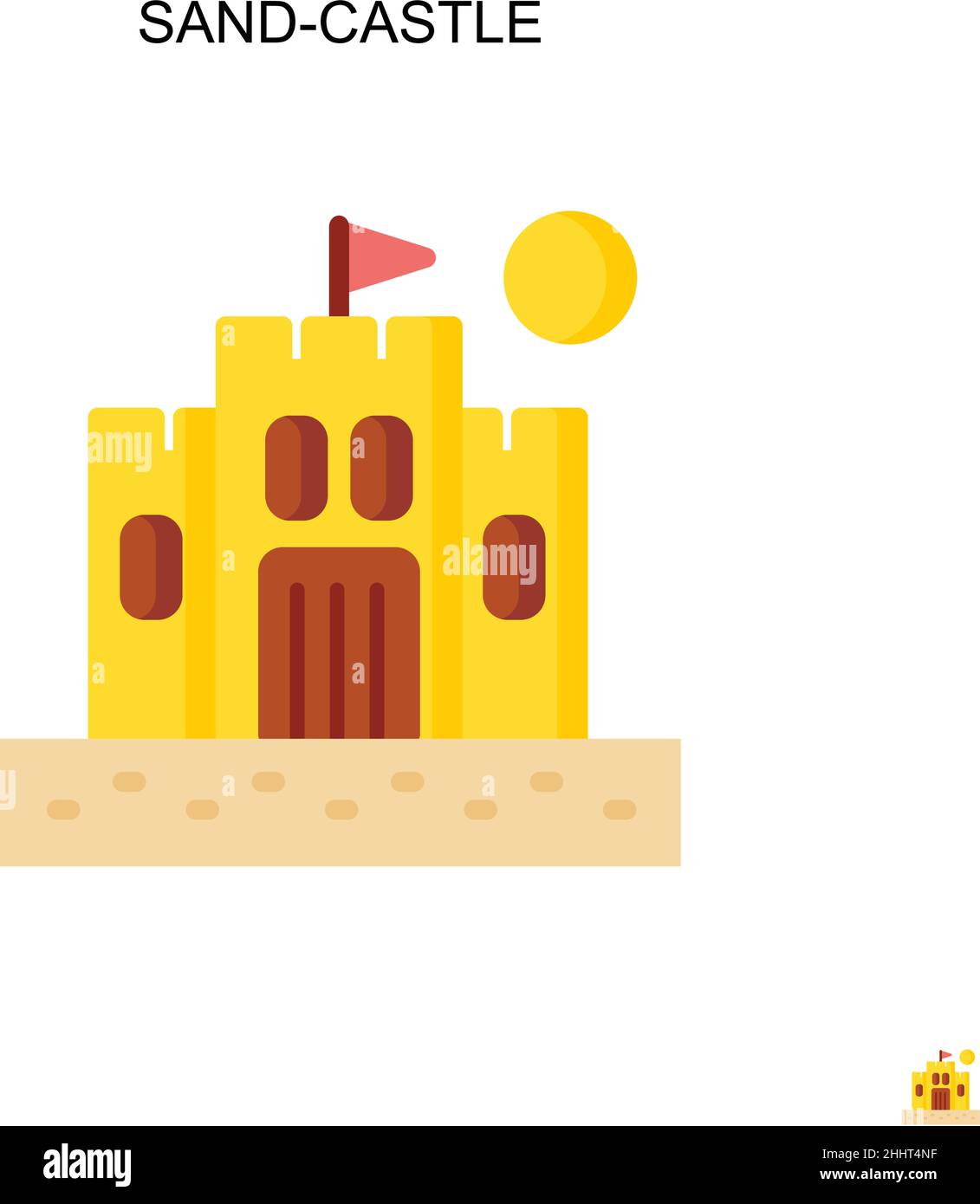 Sand-castle Simple vector icon.Perfect color modern pictogram on ...