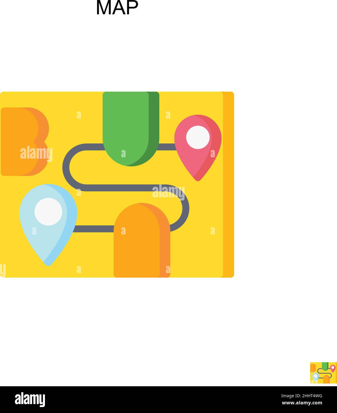Map Simple vector icon.Perfect color modern pictogram on editable ...