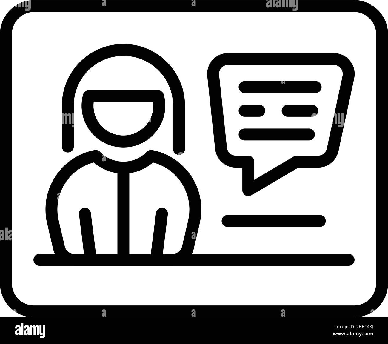 Tv presenter icon outline vector. Kol key. Social marketing Stock ...
