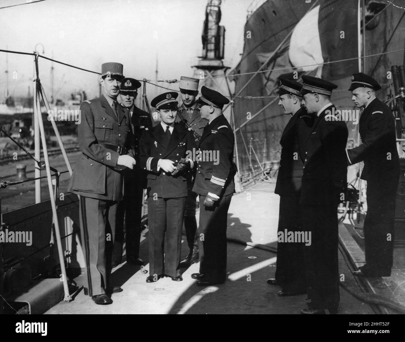 General Charles De Gaulle seen here during a visit and inspection to a ...