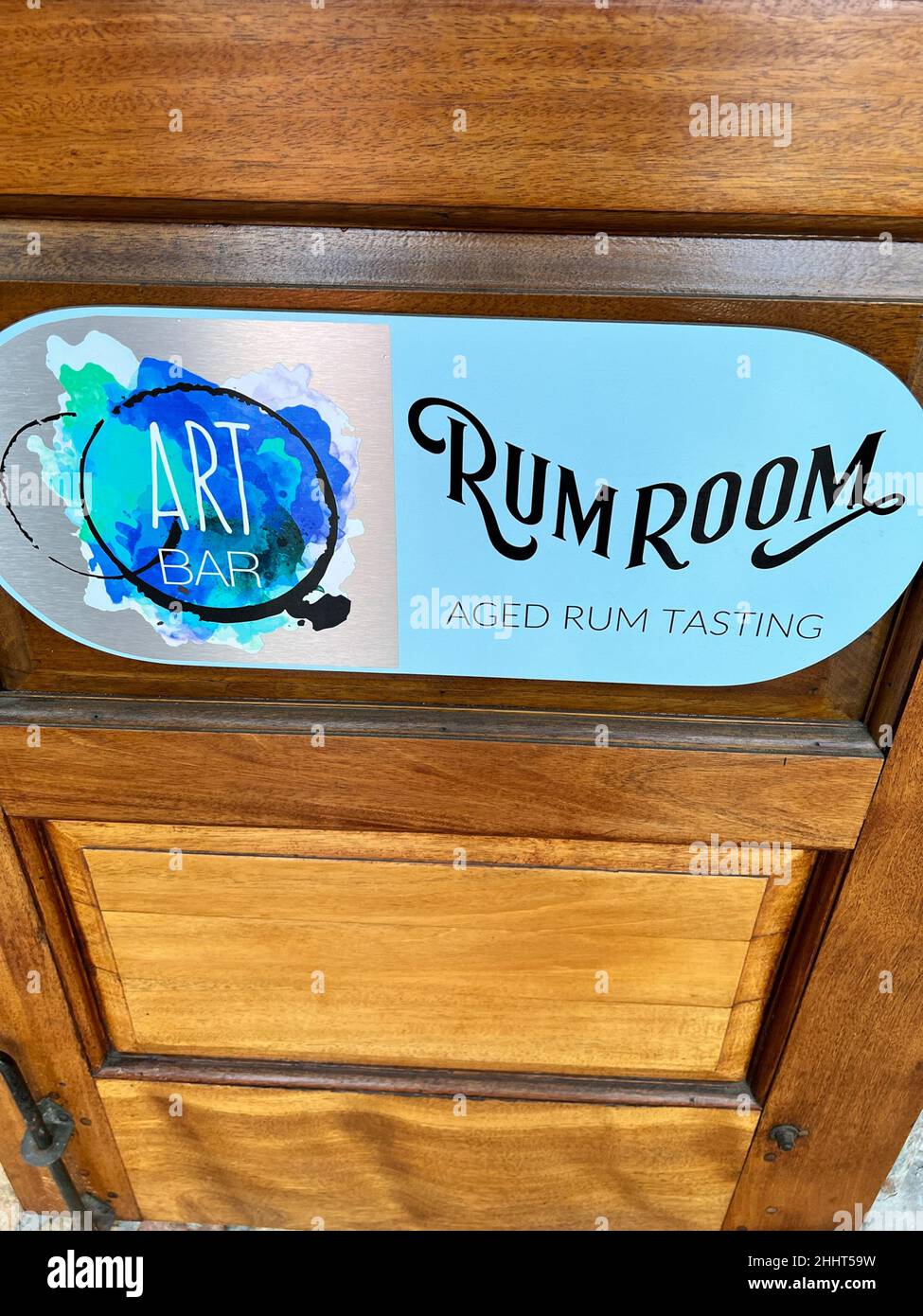Rum tasting flight at the Rum Room cocktail bar in St. John USVI Stock ...
