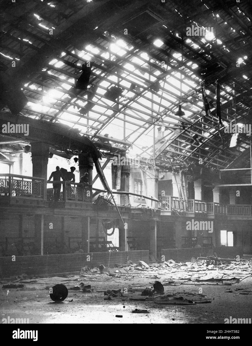 Palace Ice Rink, Liverpool, after damage caused during last nights raid ...