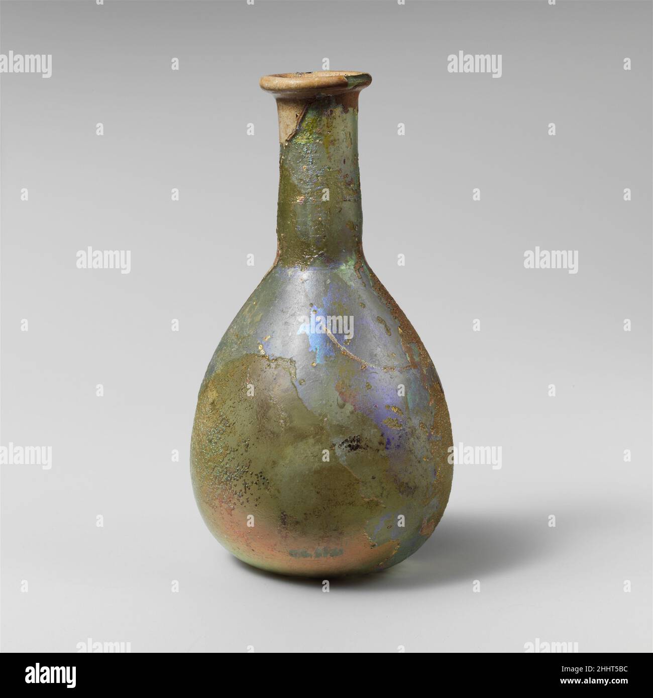 Glass perfume bottle 1st century A.D. Roman Translucent pale blue green ...