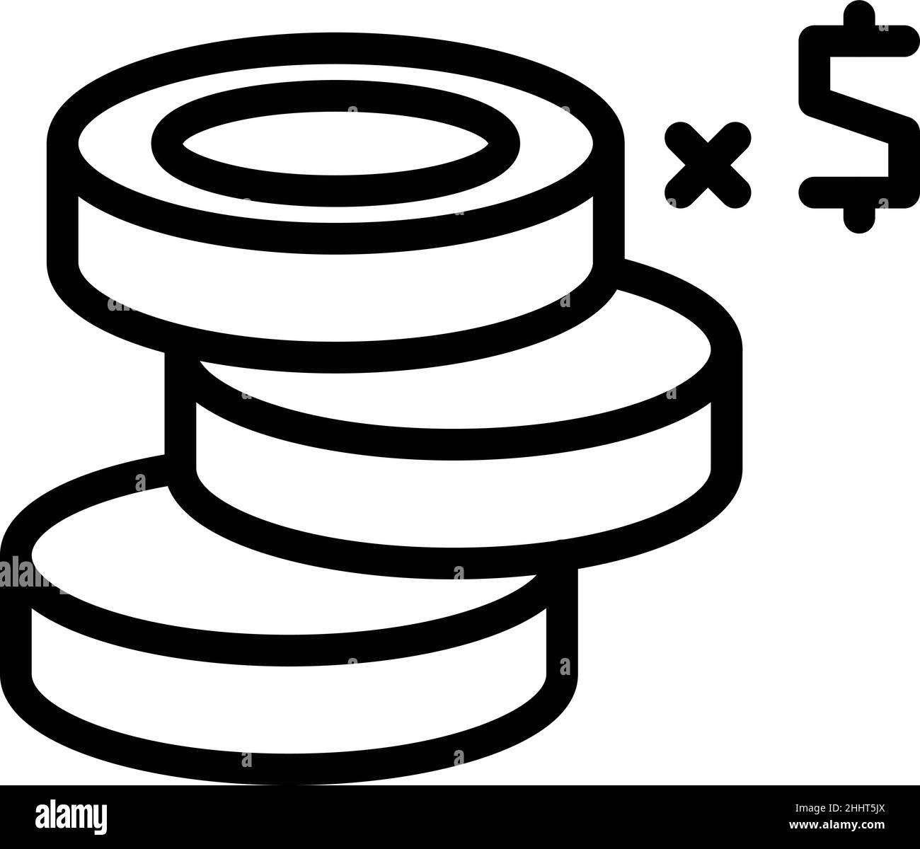 Bingo coins icon outline vector. Draw lottery. Prize box Stock Vector ...