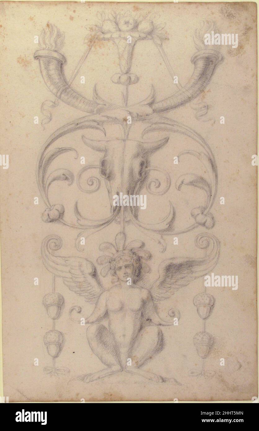 Drawing of a Grotesque after a 16th-century Decorative Relief. n.d ...