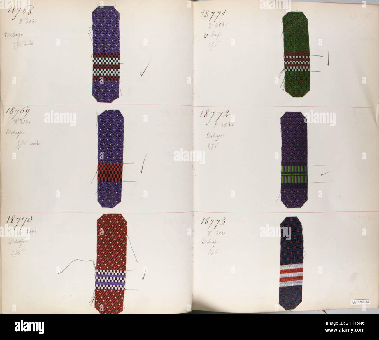 Textile Sample Book first half 19th century French. Textile Sample Book ...