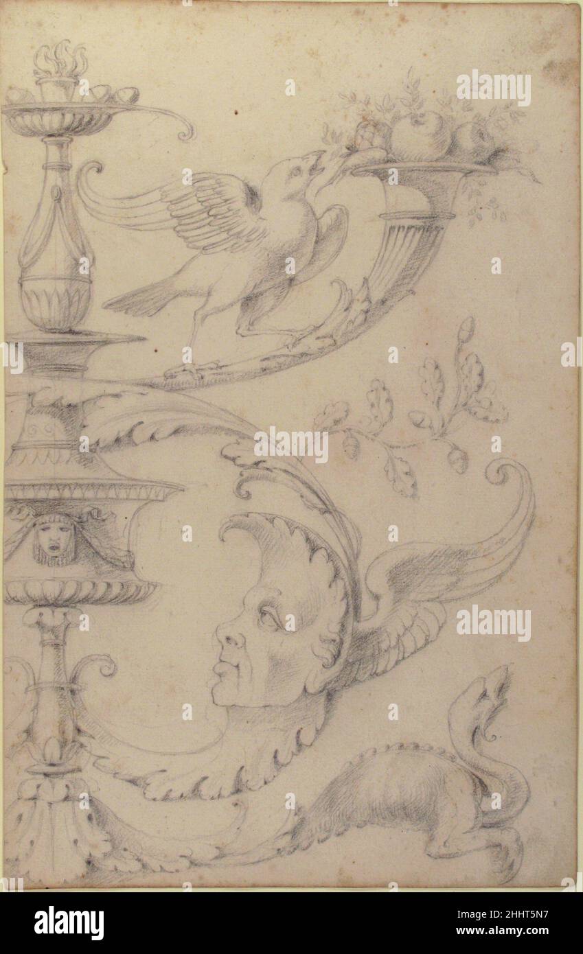 Drawing of a Grotesque after a 16th-century Decorative Relief. n.d ...