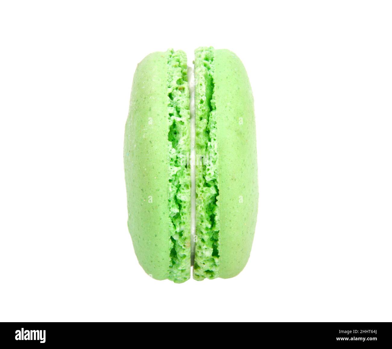 green macaroon isolated on the white background Stock Photo - Alamy
