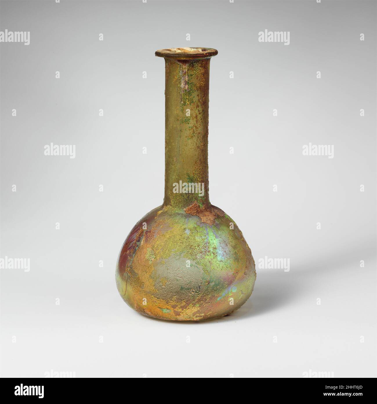 Glass perfume bottle 2nd–3rd century A.D. Roman Colorless with blue ...