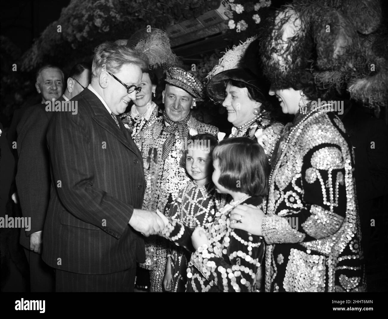Covent Garden Flower Show 12th June 1951Herbert Morrison MP seen here ...