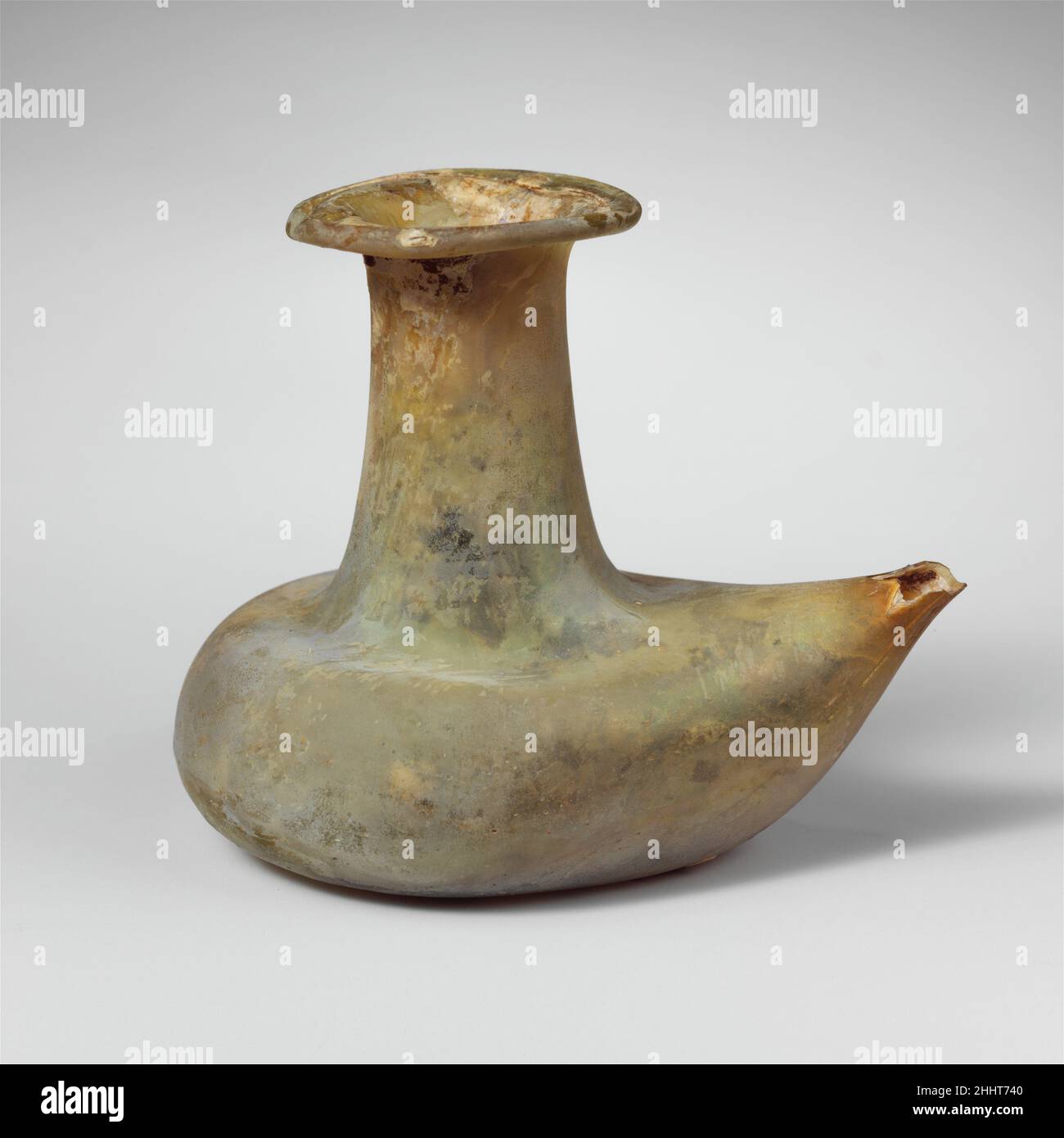 Glass pourer flask 2nd–early 3rd century A.D. Roman Translucent pale ...
