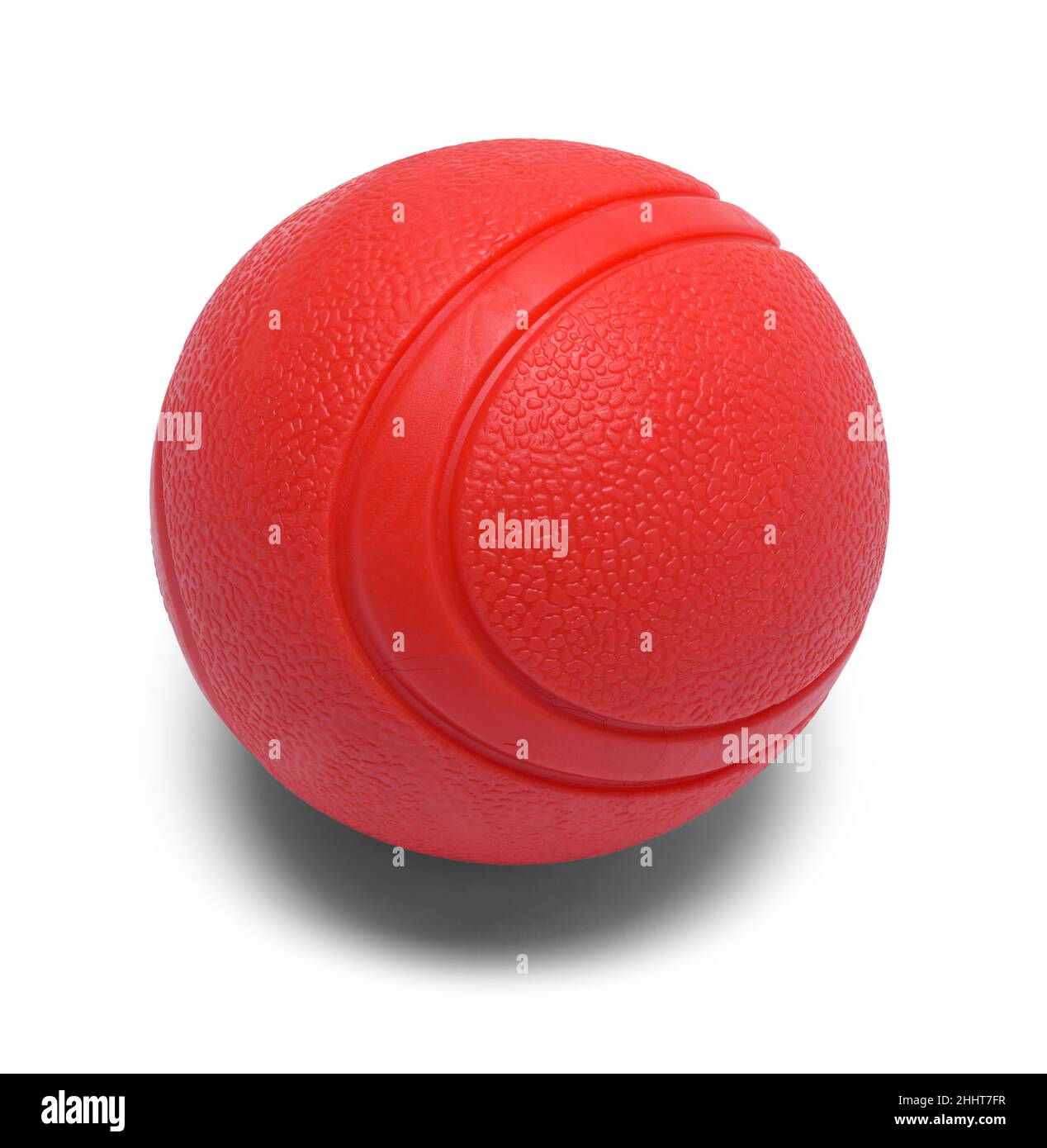 Red Rubber Baseball Toy Cut Out on White Stock Photo - Alamy