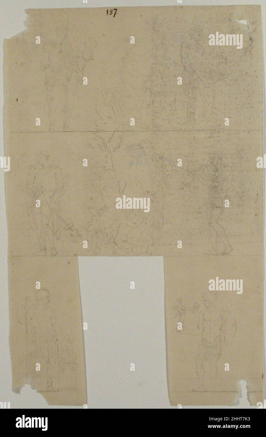 Bacchic Scene; Two Roman Soldiers 18th century Anonymous, French, 18th ...