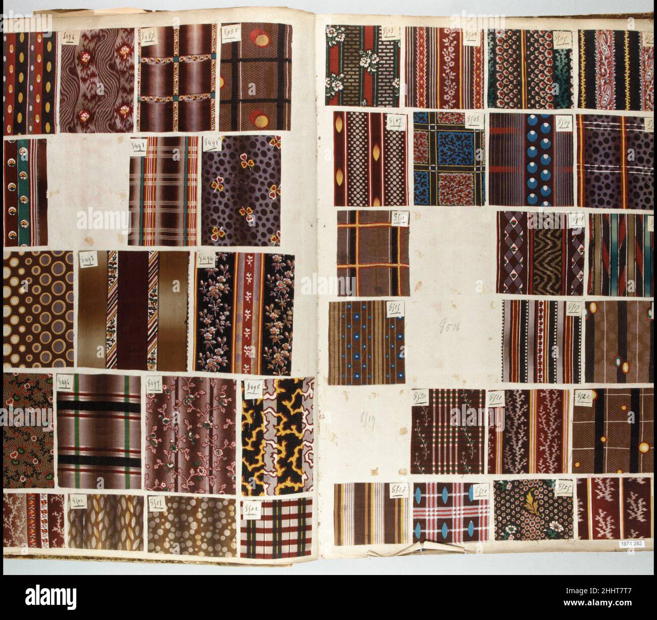 Textile Sample Book labeled "Indiennes et Organdis" 1860s French ...