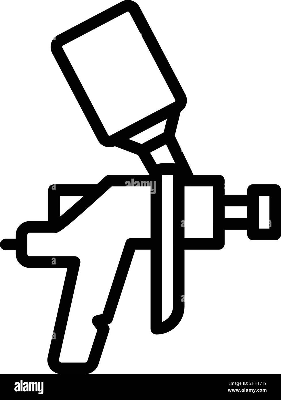 Powder painter icon outline vector. Paint gun. Air auto body Stock ...
