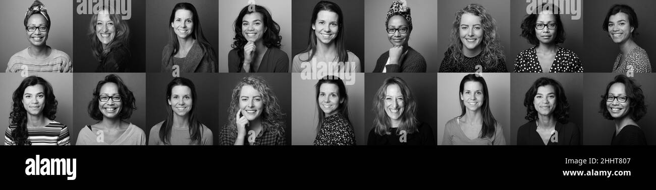 Group of beautiful people in a collage Stock Photo - Alamy