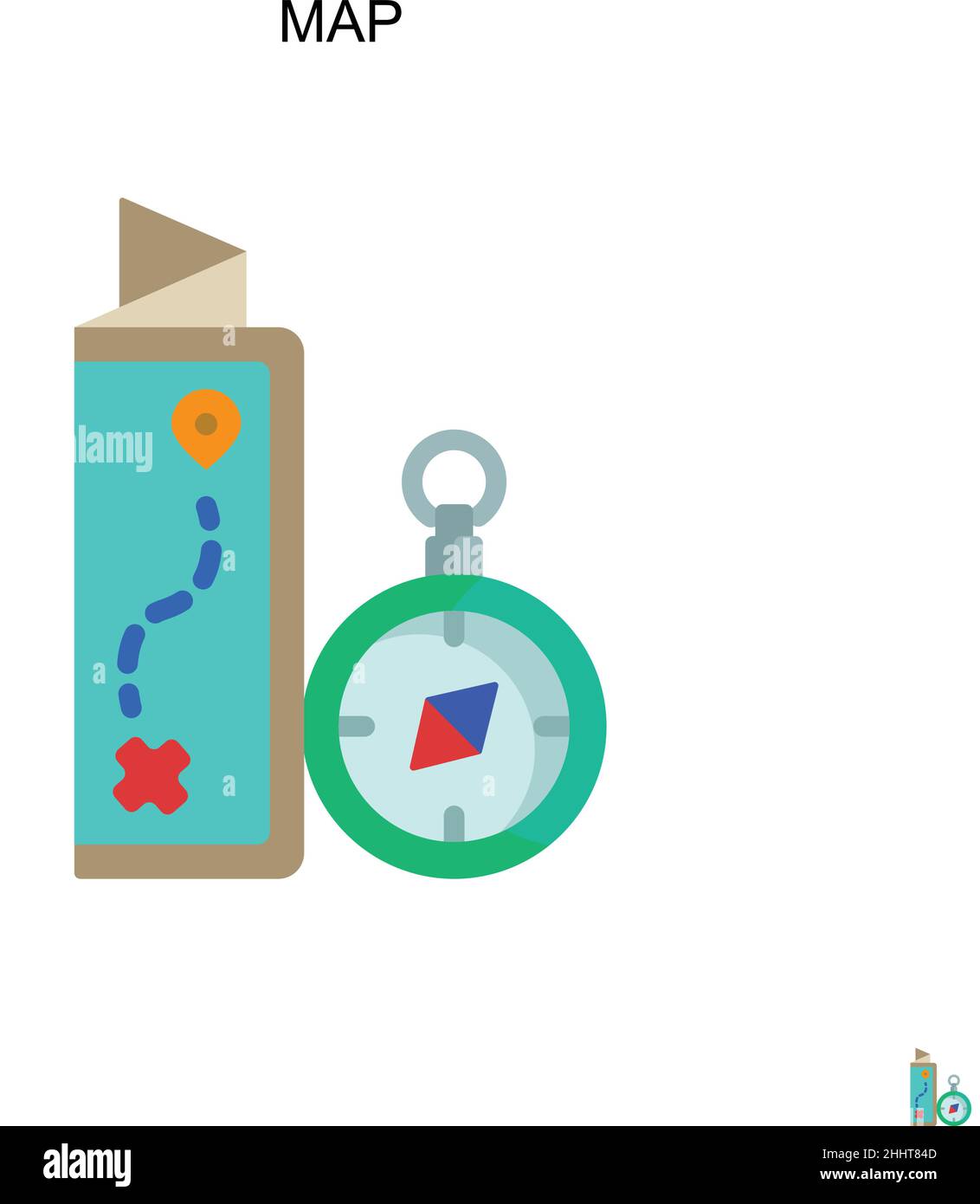 Map Simple vector icon.Perfect color modern pictogram on editable ...