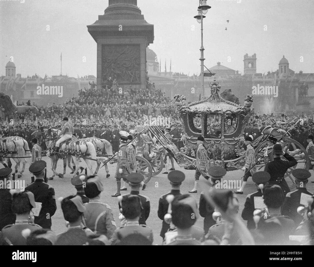 Coronation of King George VI. The golden state coach containing King ...