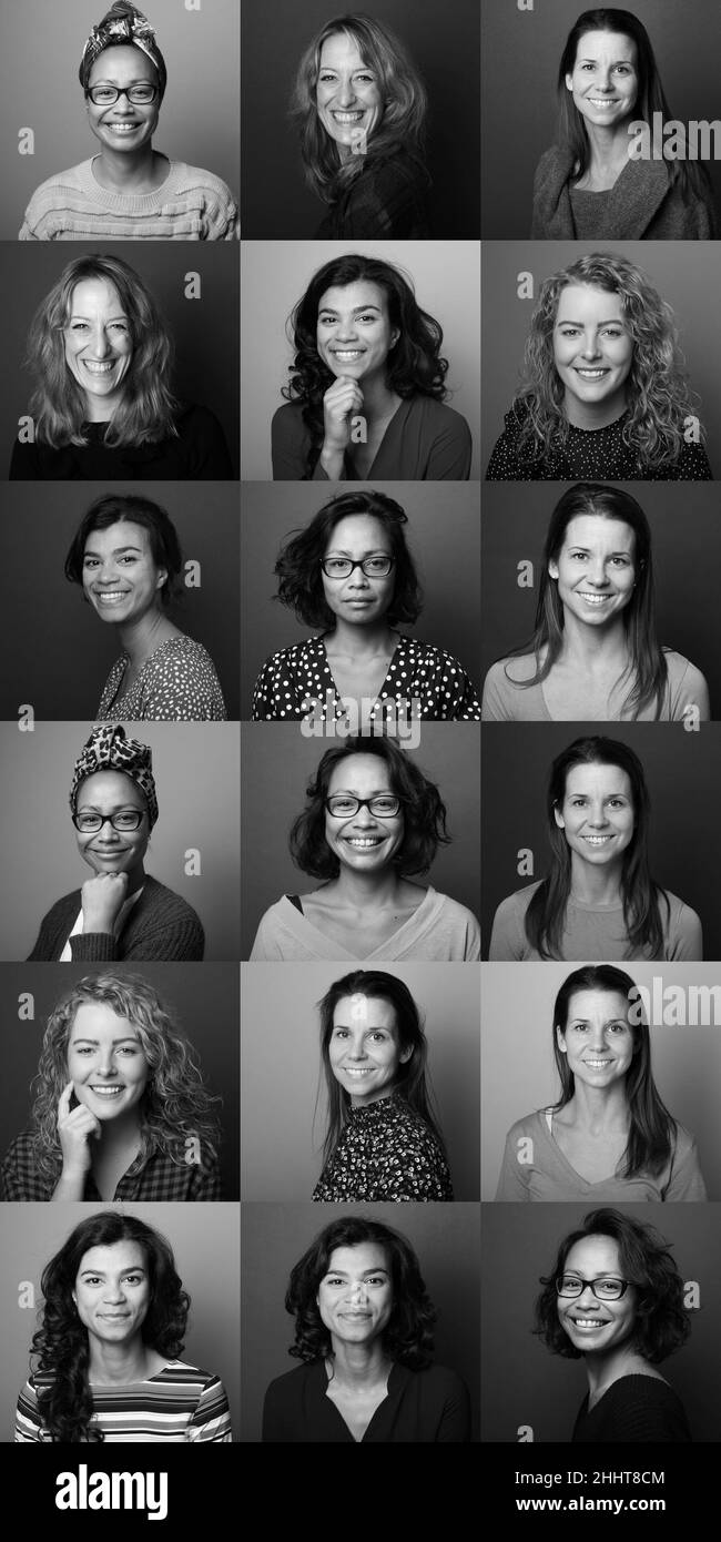 Group of beautiful people in a collage Stock Photo - Alamy