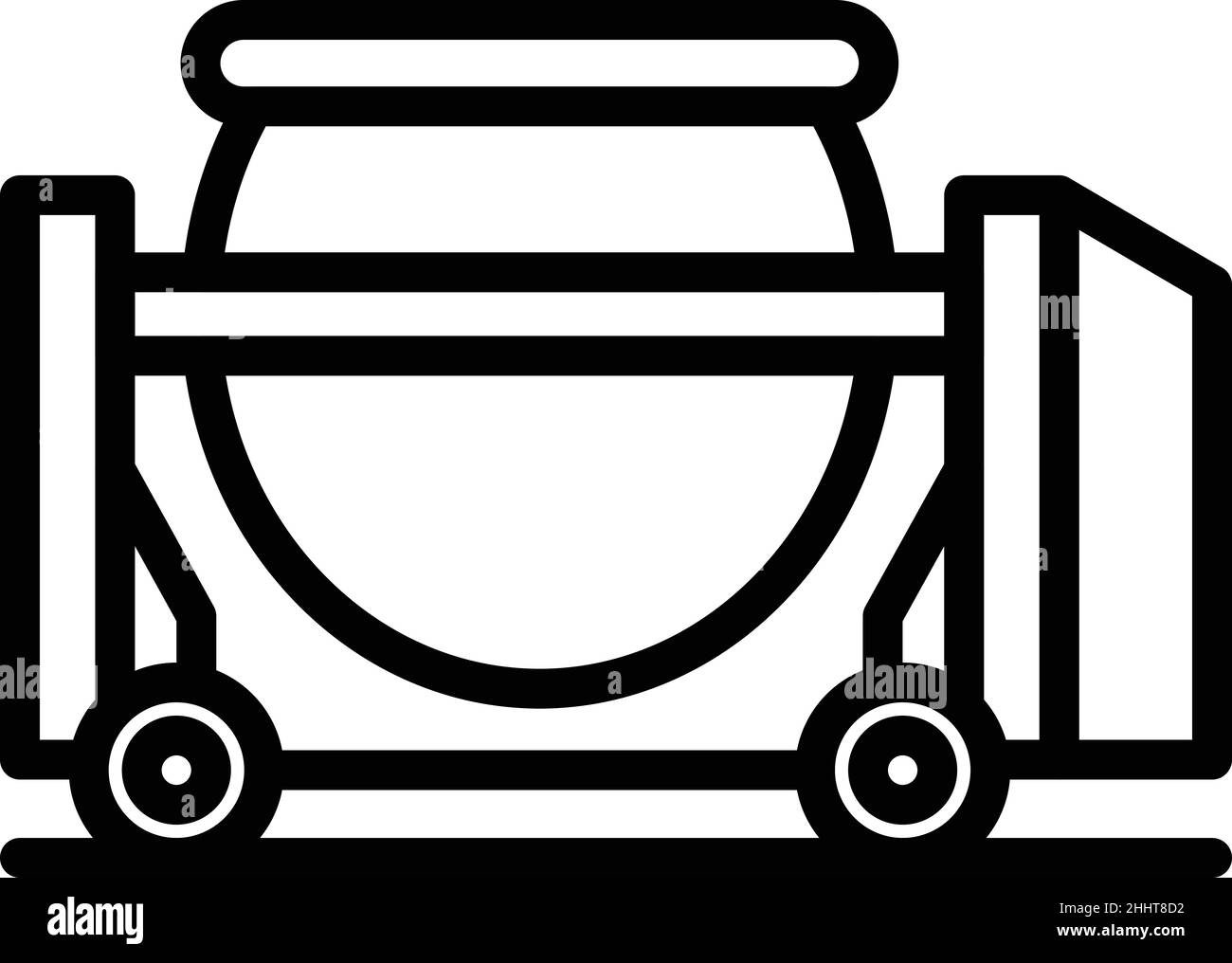 Material mixer icon outline vector. Concrete cement. Machine mix Stock ...