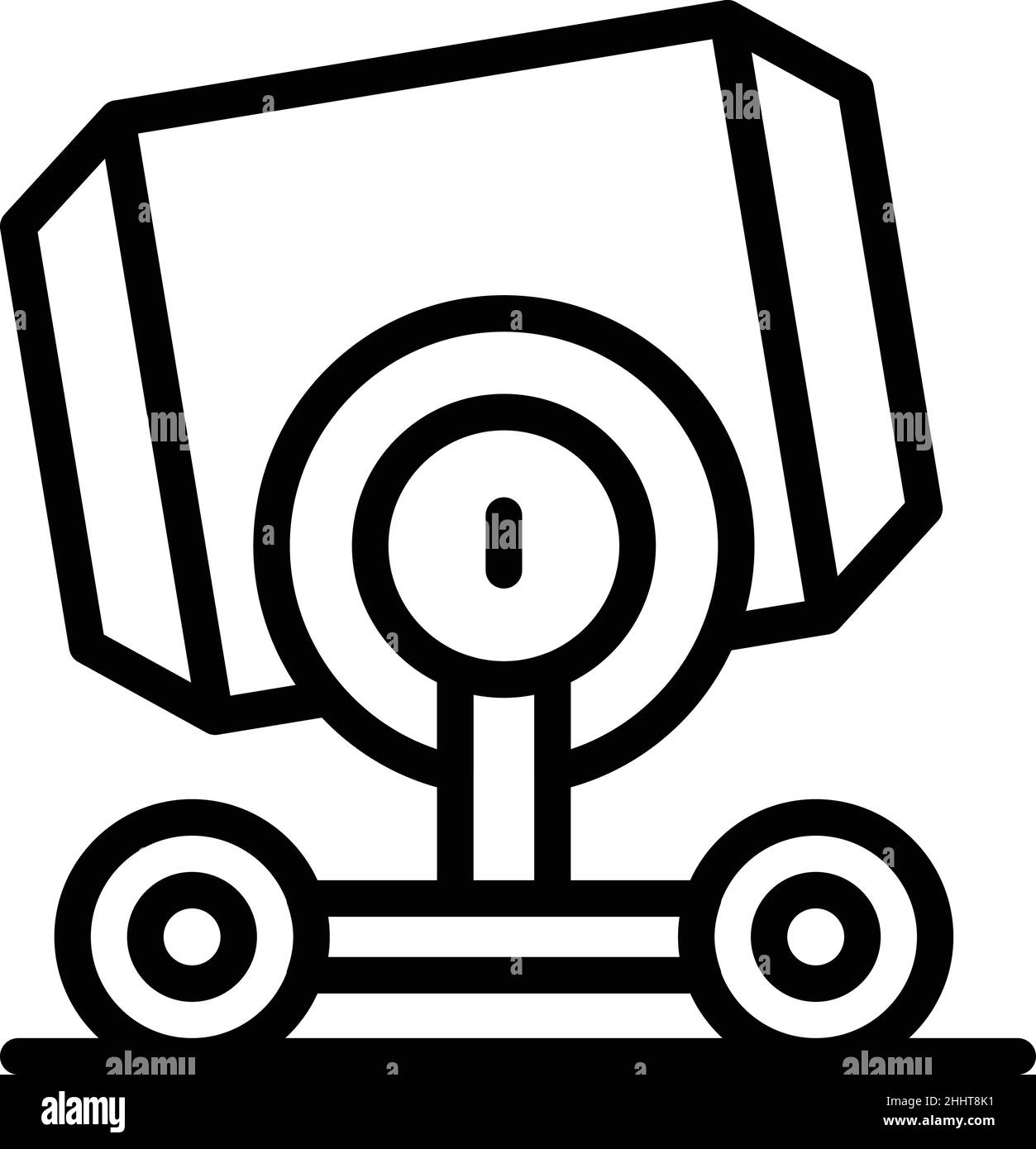 Big cement mixer icon outline vector. Machine tool. Worker building ...