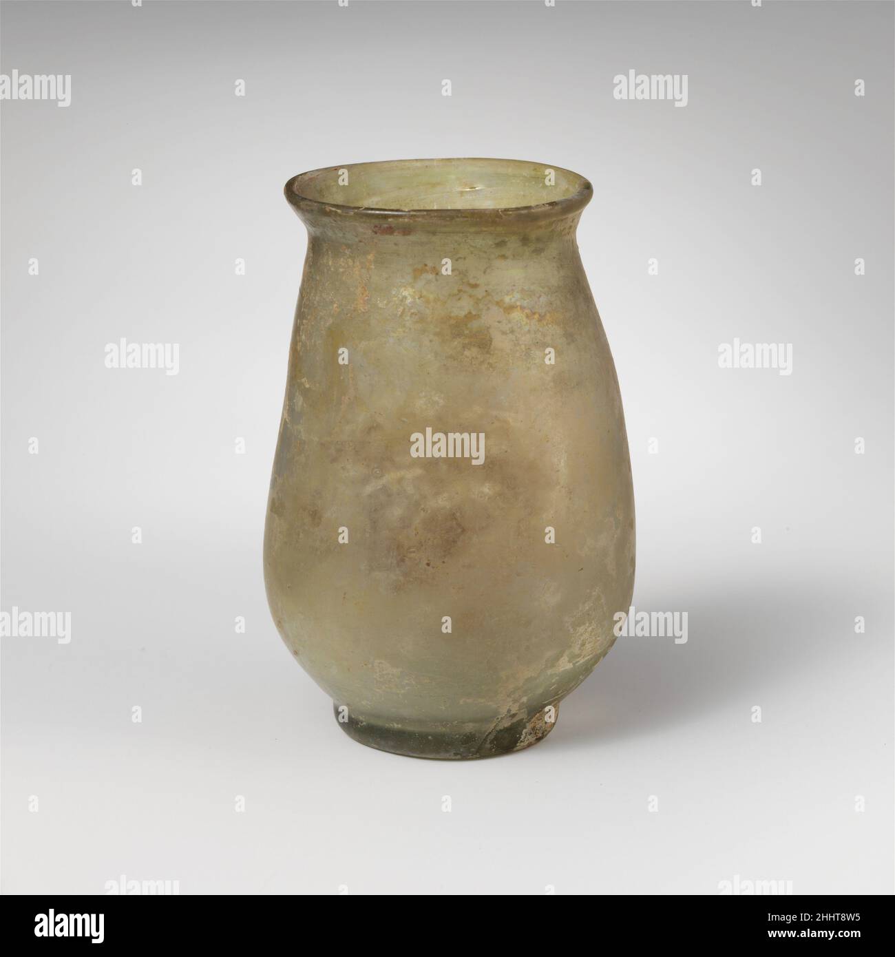 Glass beaker 2nd–3rd century A.D. Roman Translucent pale blue green ...