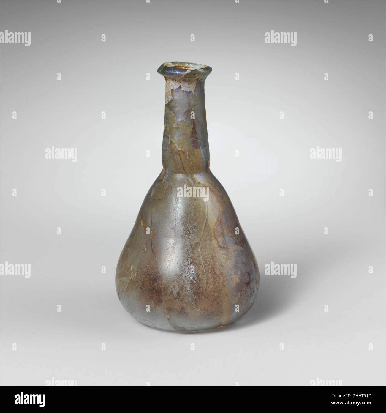 Glass perfume bottle 1st century A.D. Roman Translucent pale blue green ...