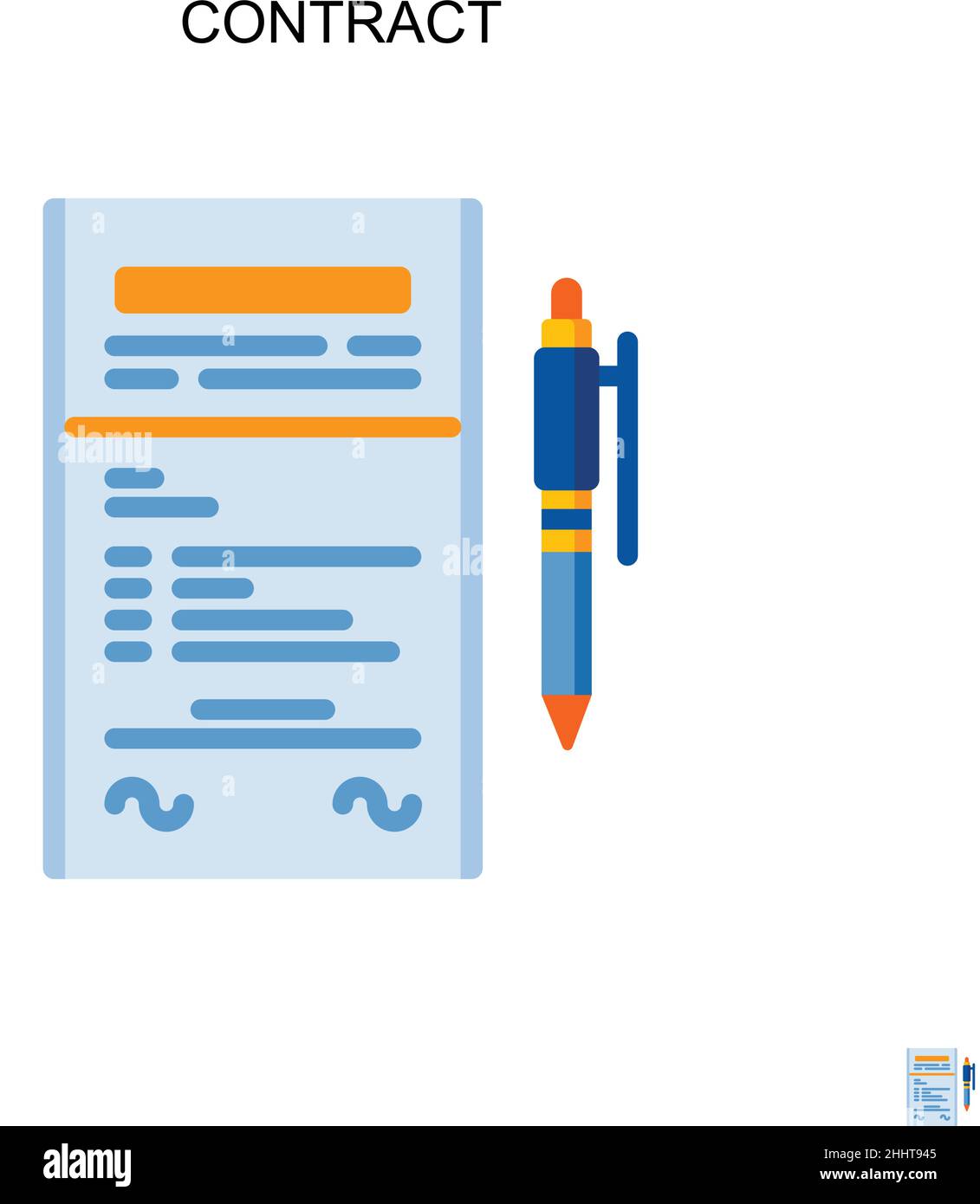 Contract Simple vector icon.Perfect color modern pictogram on editable ...