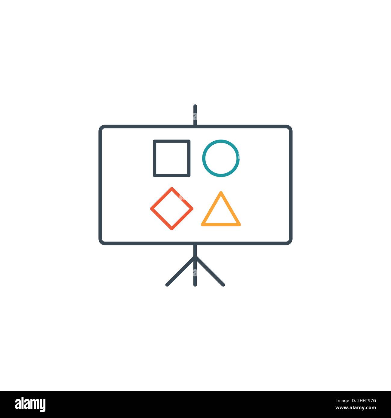 Presentation billboard sign icon with geometric shapes. Stock vector ...