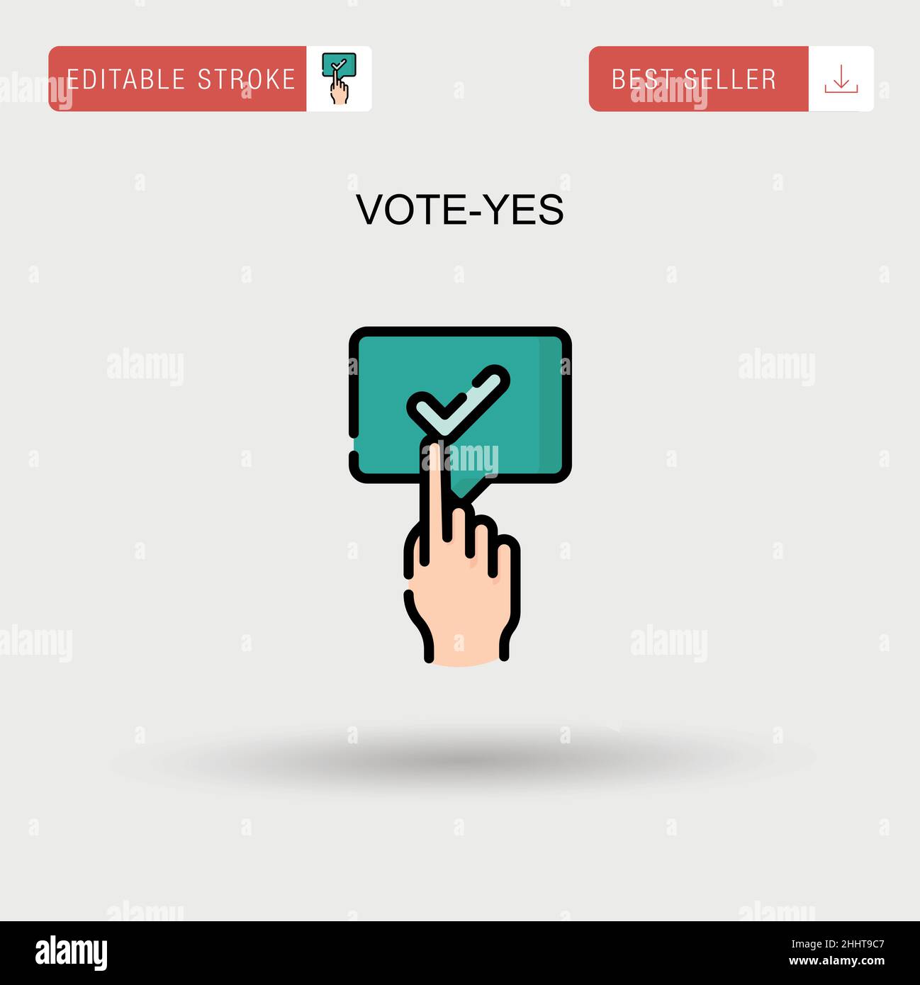 Vote-yes Simple vector icon Stock Vector Image & Art - Alamy