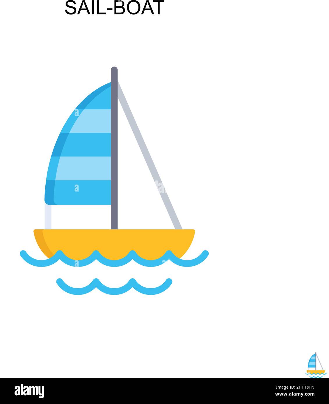 Sail-boat Simple vector icon.Perfect color modern pictogram on editable ...