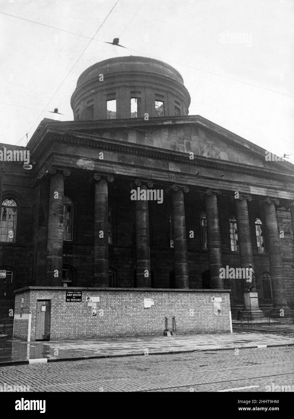 Custom House, Liverpool after is had been swept by a fire during a raid ...