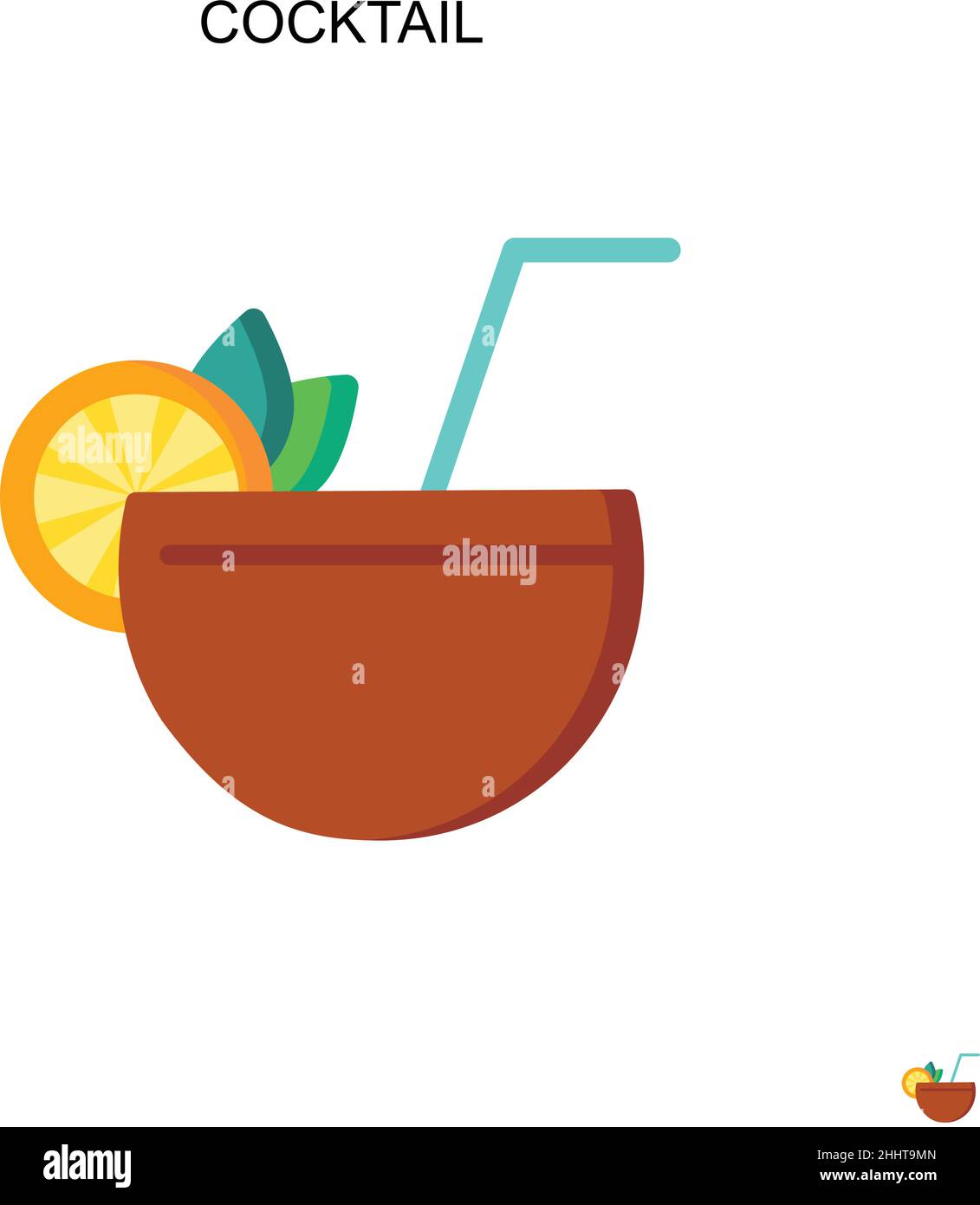 Cocktail Simple vector icon.Perfect color modern pictogram on editable ...