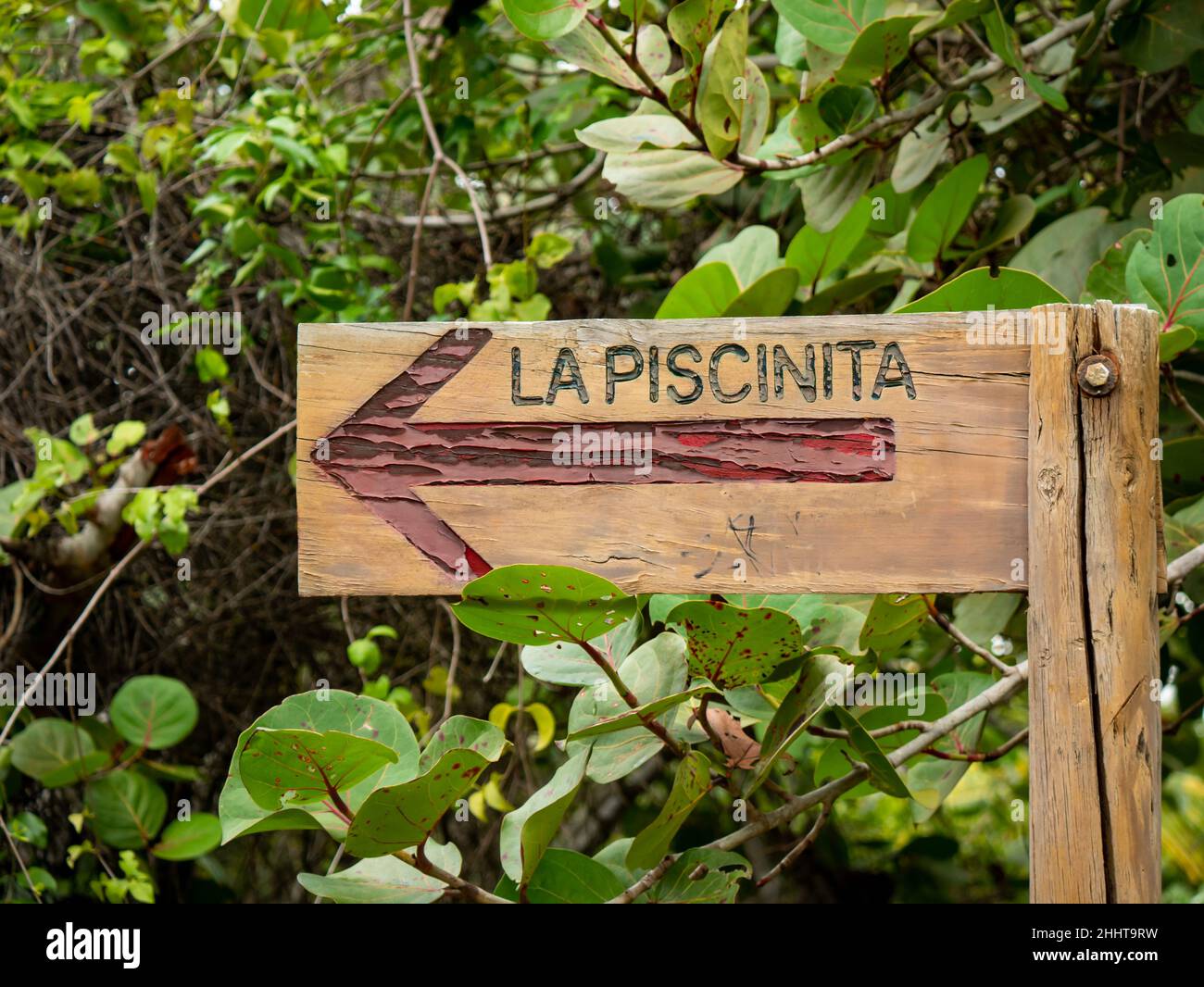 Symbol of a Red Arrow with the Name of "Little Pool Beach" in Tayrona ...