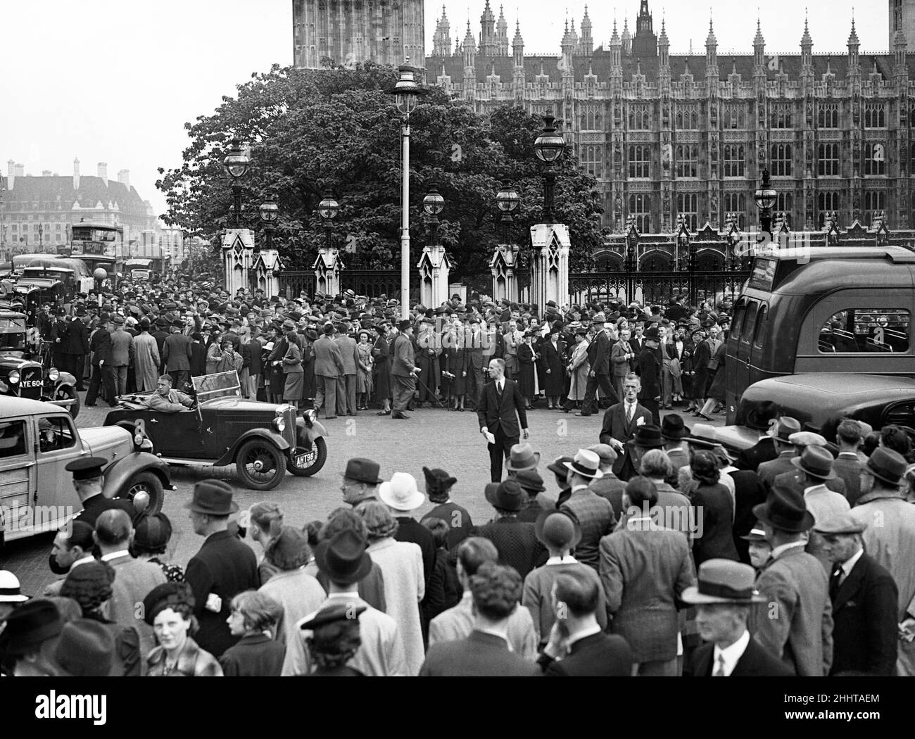 Large crowds gather outside the Houses of Parliment for news following ...