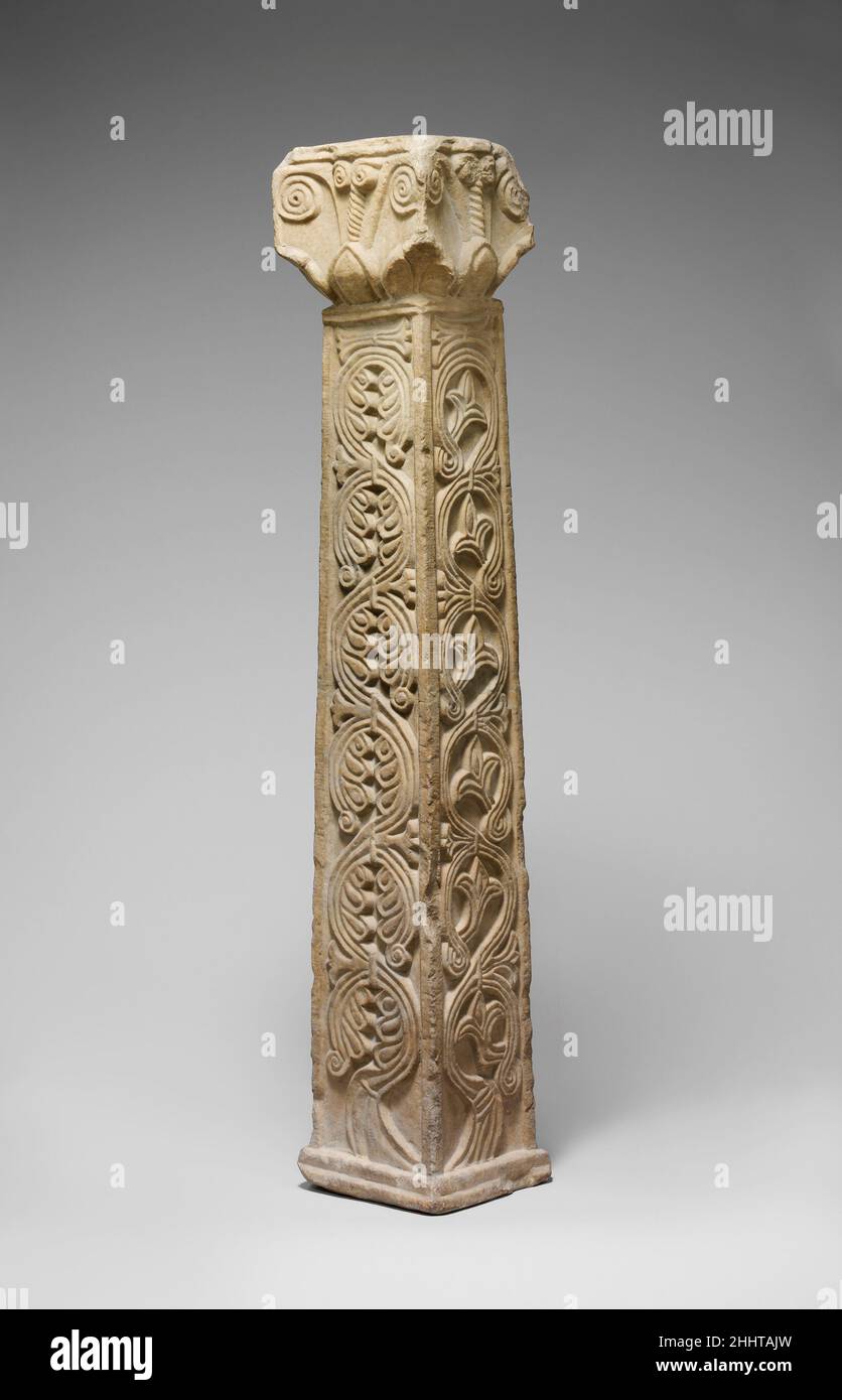 Pillar with Capital 9th century South Italian Each of the four faces of ...