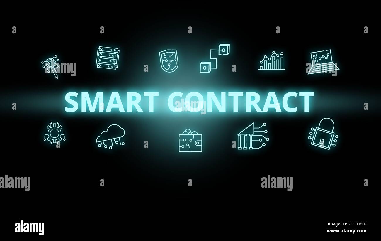 Smart contract concept. Type of trading on the crypto market Stock ...