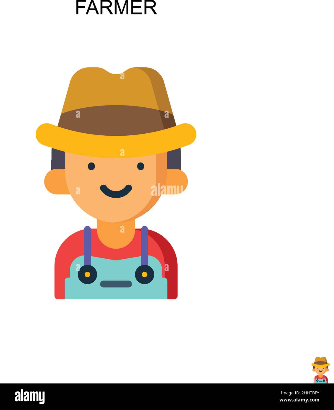 Farmer Simple vector icon.Perfect color modern pictogram on editable ...