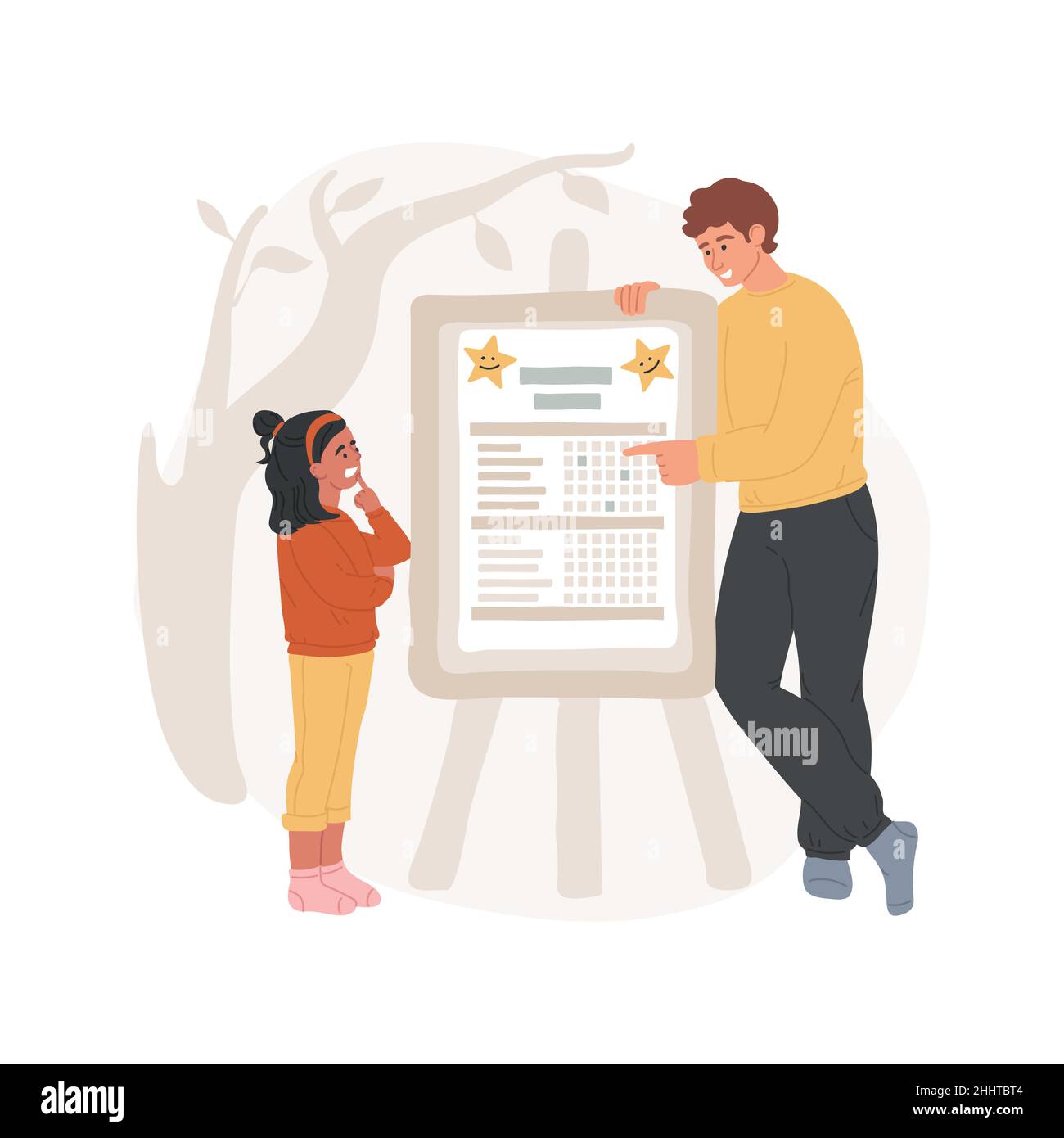 Responsibility chart isolated cartoon vector illustration. Kid standing ...