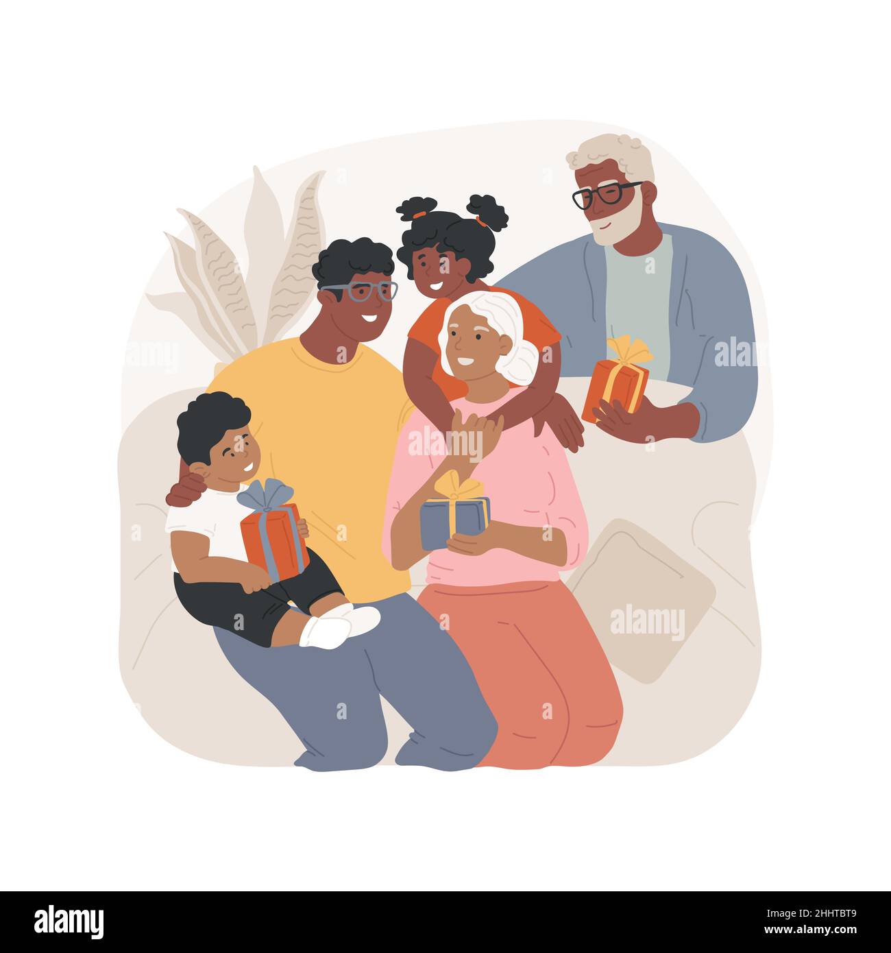Family reunion isolated cartoon vector illustration. Relatives sitting ...
