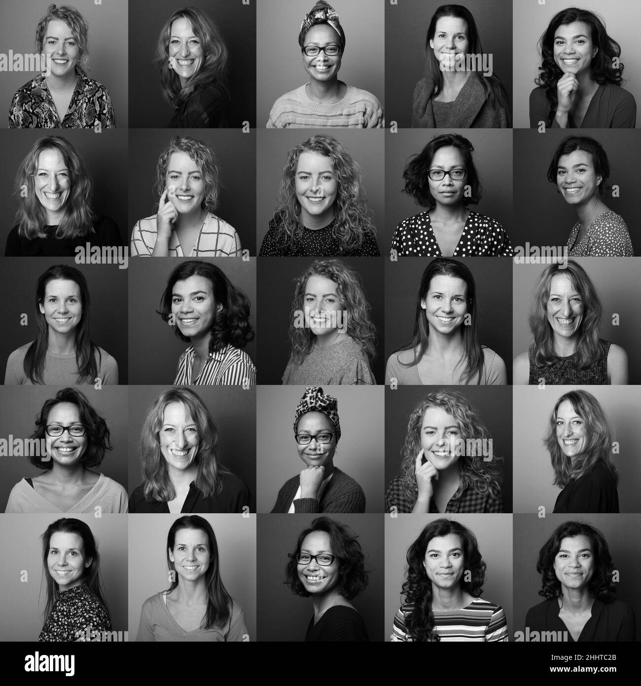 Group of beautiful people in a collage Stock Photo - Alamy