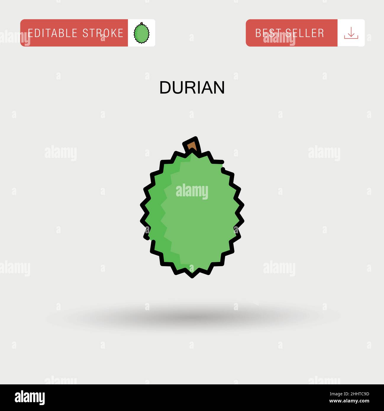 Cut durian Stock Vector Images - Alamy