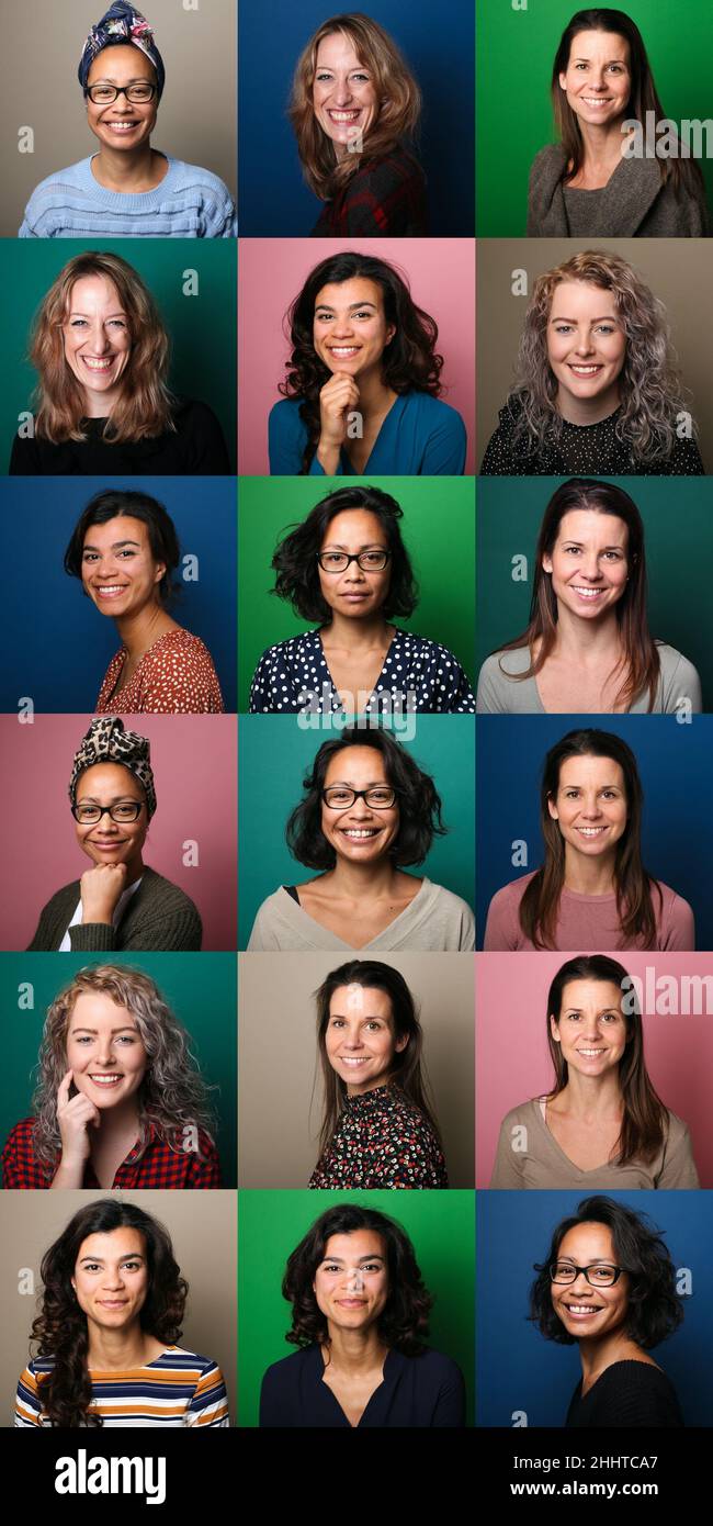 Group of beautiful people in a collage Stock Photo - Alamy