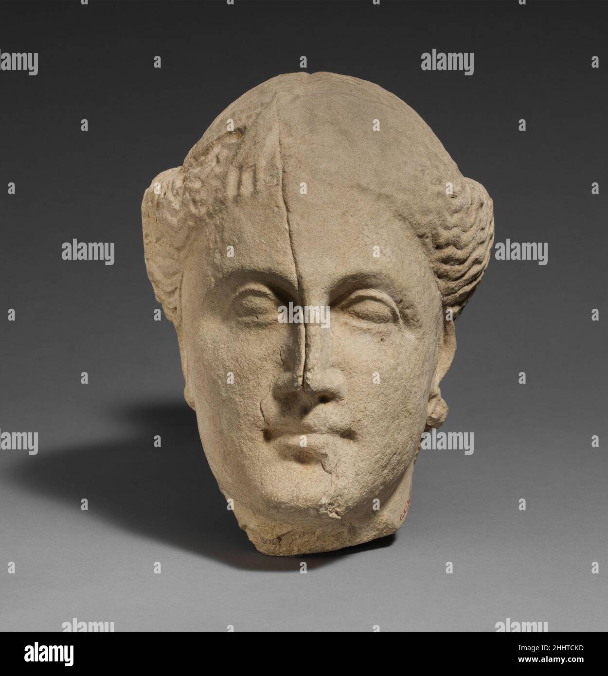 Limestone head of a female votary 2nd century B.C. Cypriot Female head ...