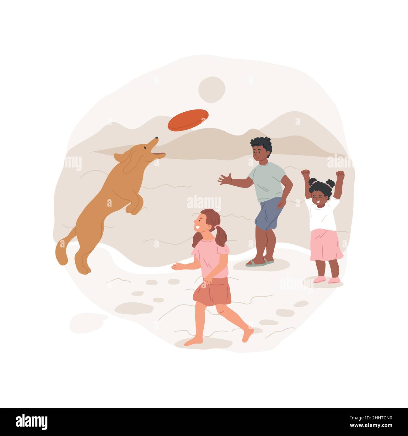 Dog Boy Throwing Frisbee