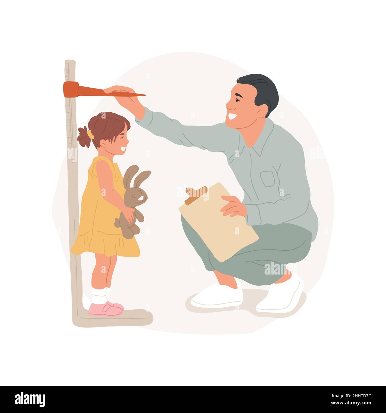 Doctor and measuring height Cut Out Stock Images & Pictures - Alamy