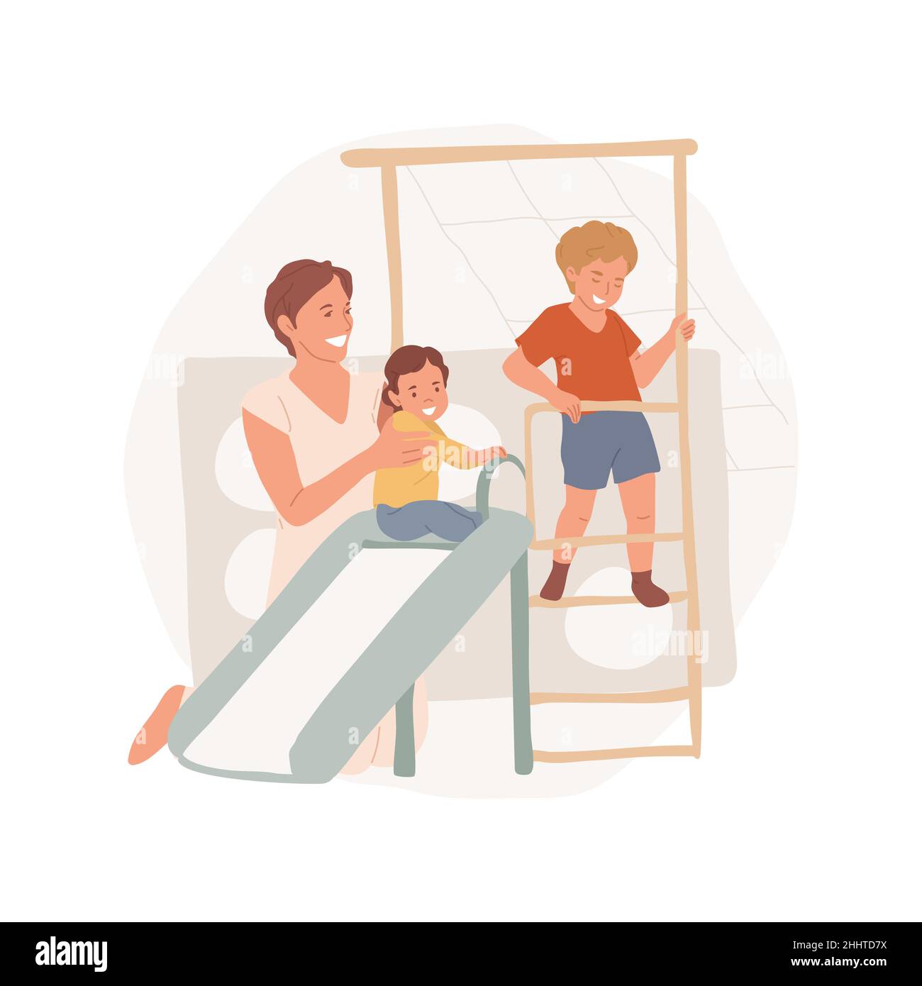 Jungle gym isolated cartoon vector illustration. Indoor jungle gym for ...