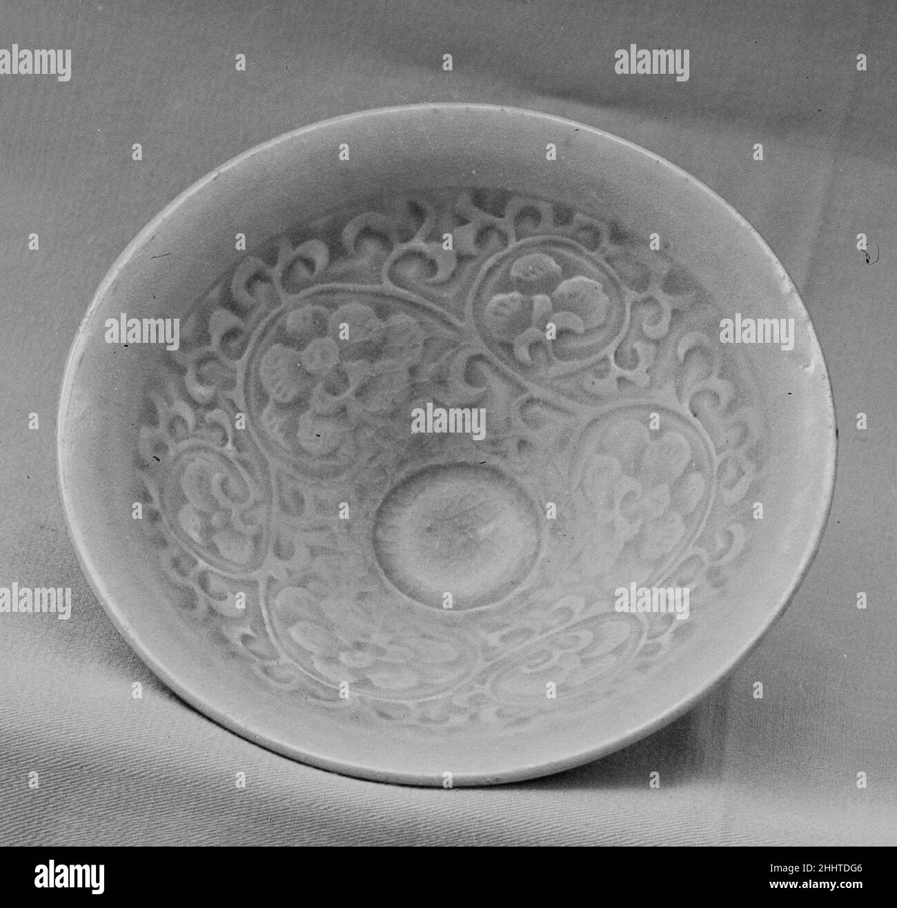 Mold impressed design under celadon glaze Black and White Stock Photos ...